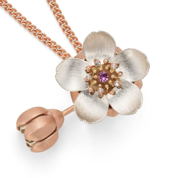 Kinetic, Gold Poppy Locket Necklace | Handmade by Victoria Walker