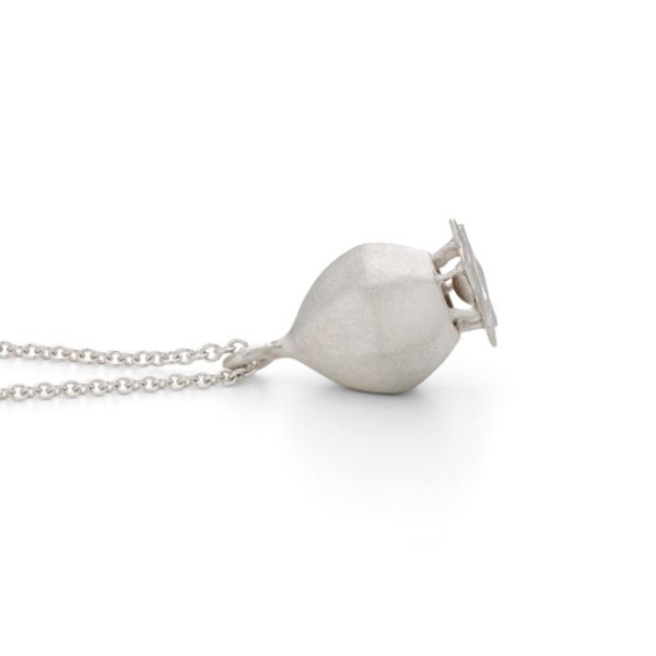 Sterling Silver Poppy Pendant | Handmade by Victoria Walker