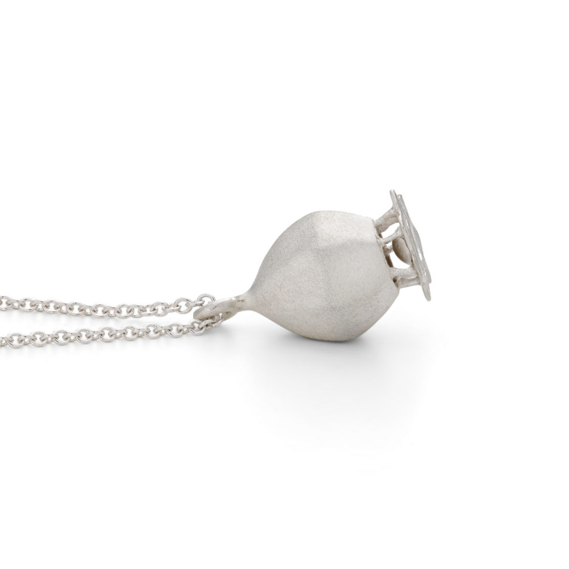 Sterling Silver Poppy Pendant | Handmade by Victoria Walker