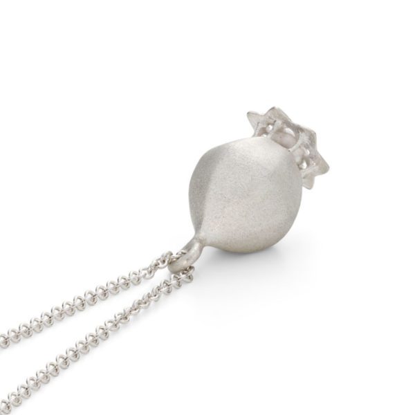 Sterling Silver Poppy Pendant | Handmade by Victoria Walker